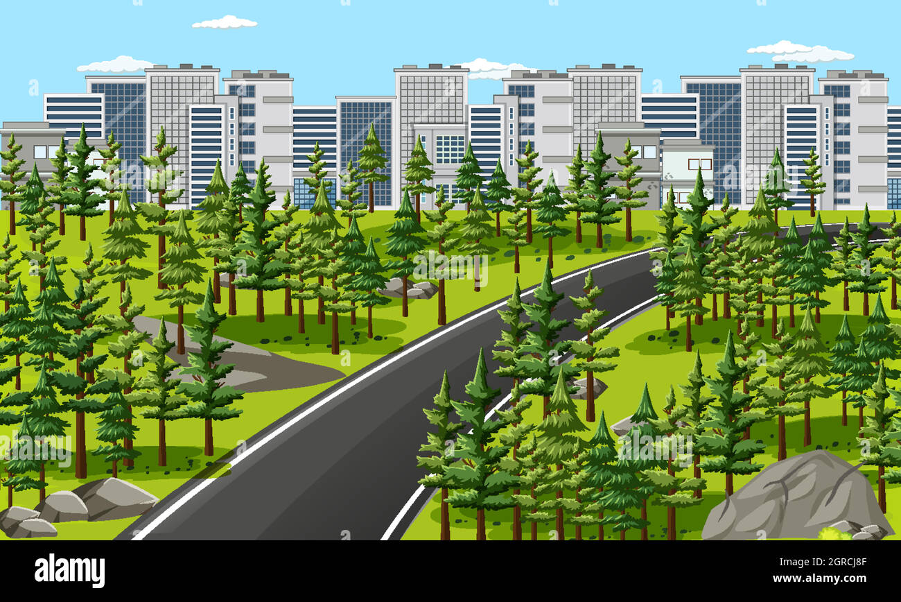 City park scene vector Stock Vector Images - Alamy