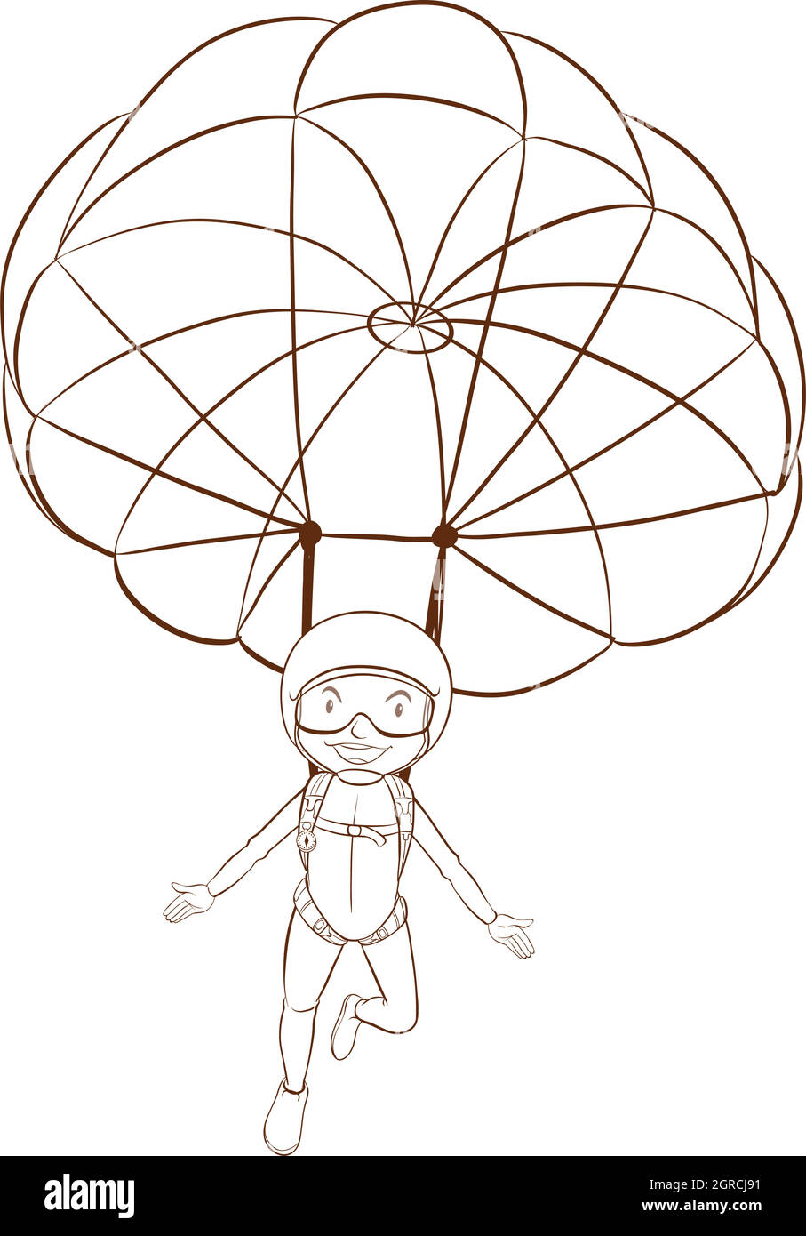 A plain sketch of a person skydiving Stock Vector Image & Art - Alamy