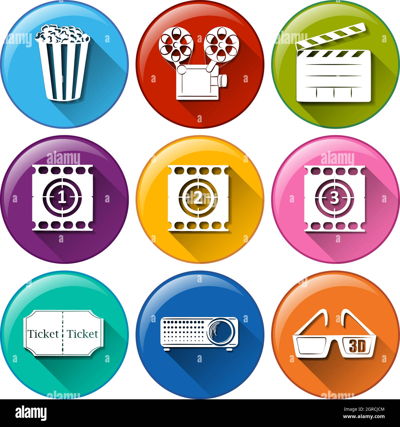 Icons with different movie images Stock Vector Image & Art - Alamy
