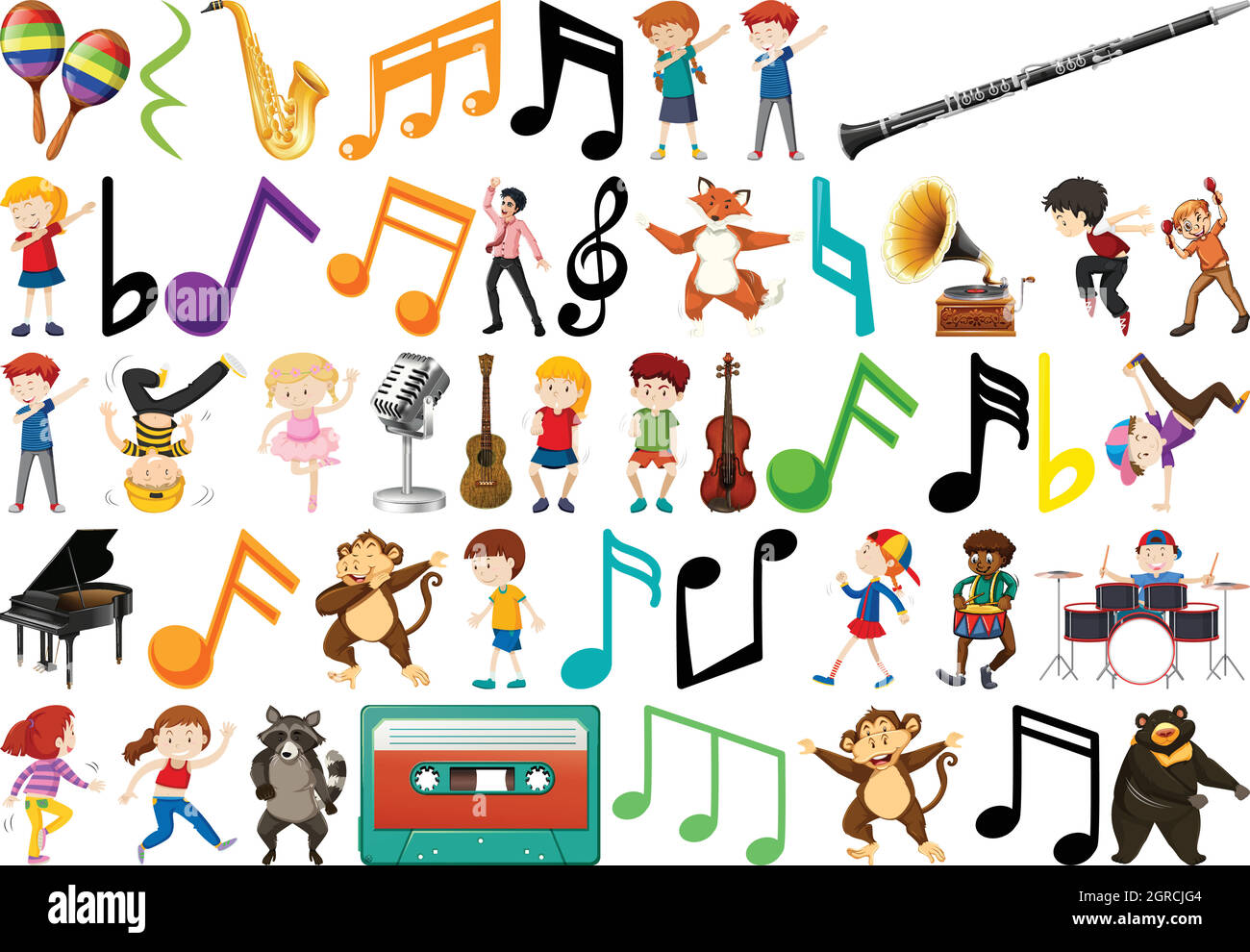 Group of children and music note Stock Vector Image & Art - Alamy
