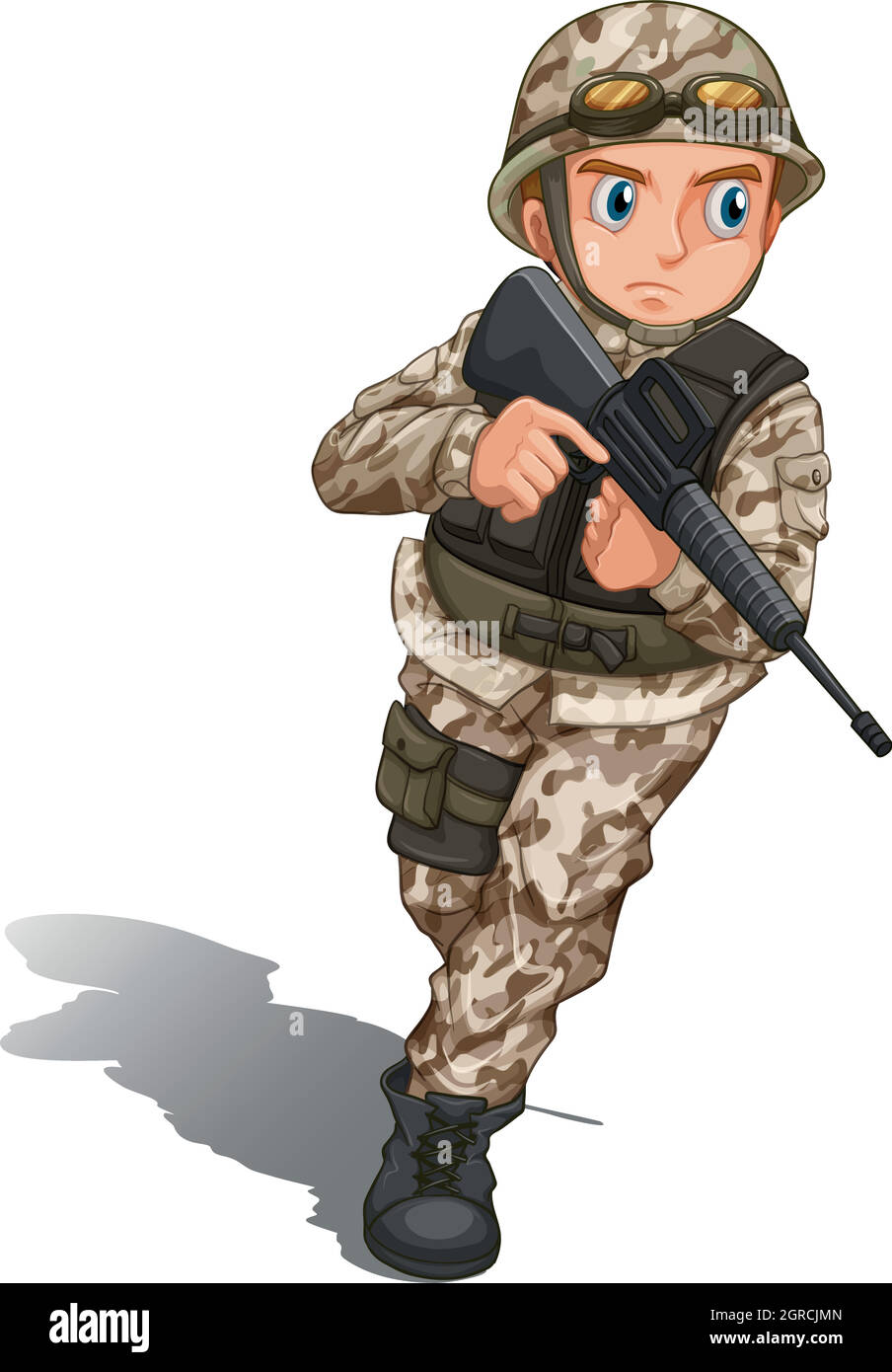 A brave soldier with a gun Stock Vector Image & Art - Alamy