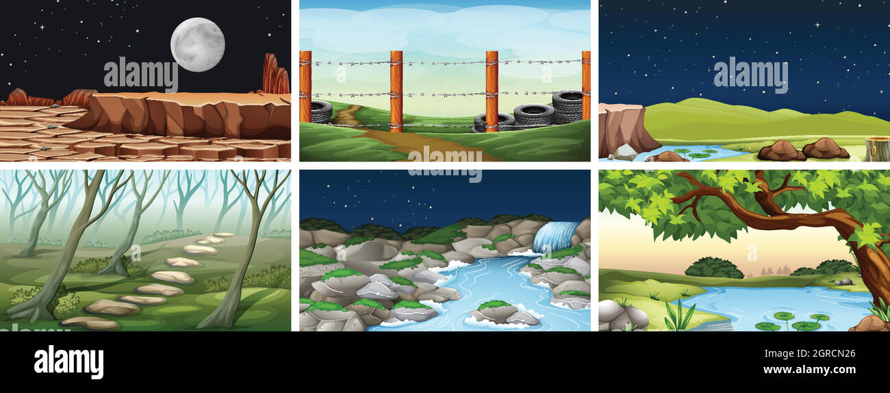 Natural environment lanscape scene Stock Vector Image & Art - Alamy