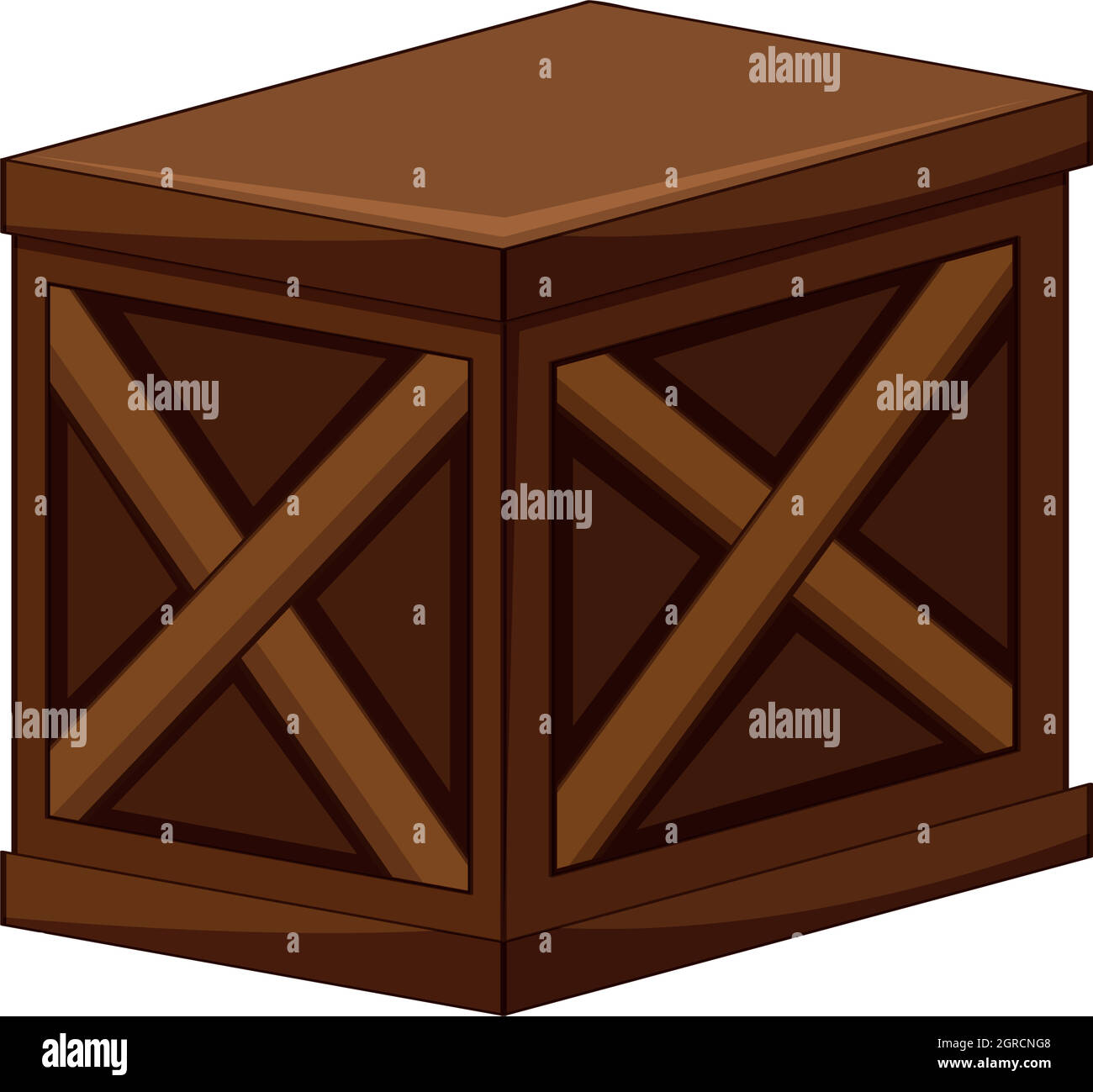 A Wooden Box on White Background Stock Vector Image & Art - Alamy