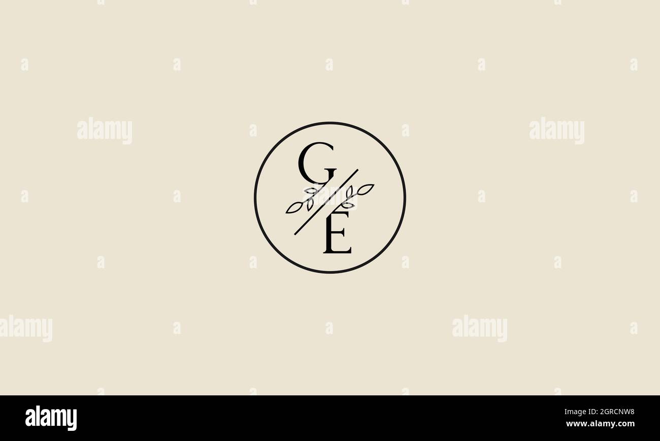 LETTERS GE LOGO DESIGN WITH FLOWER ICON FOR ILLUSTRATION USE Stock ...
