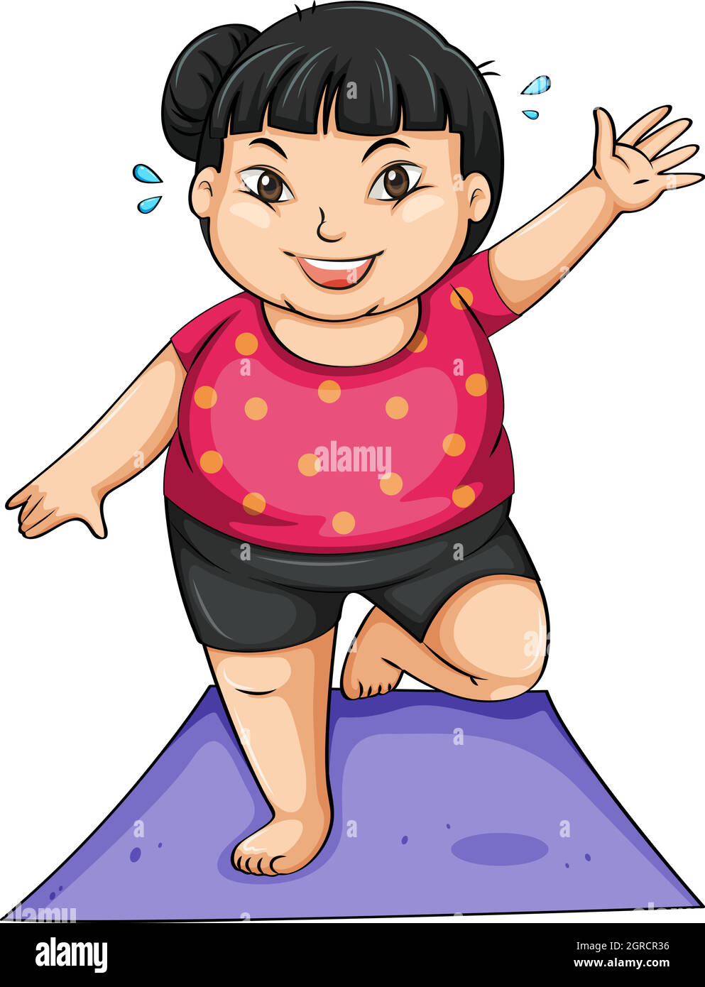 Yoga girl doing exercise Stock Vector Images - Alamy