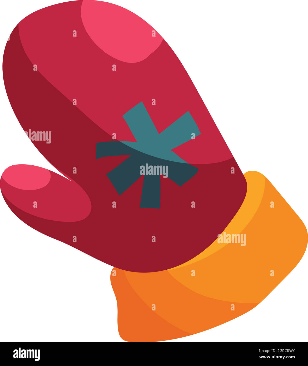 Red mitten white snowflake Stock Vector Images - Alamy