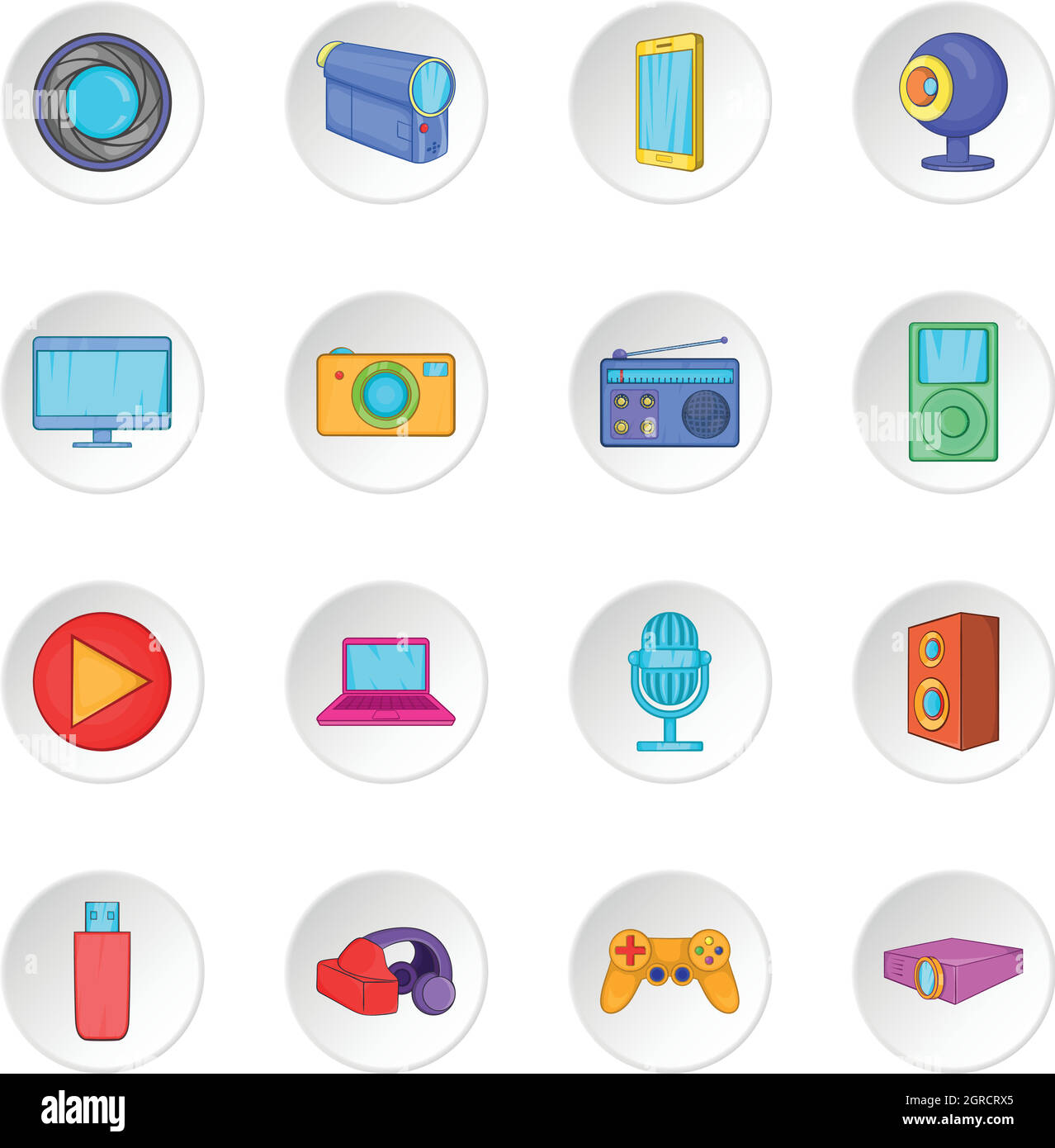 Video monitor icons set Cut Out Stock Images & Pictures - Alamy