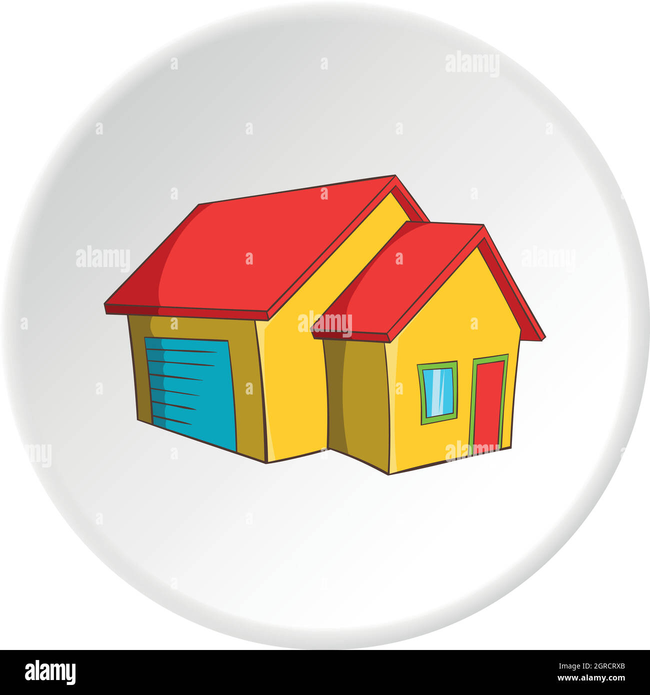 Big house with garage icon, cartoon style Stock Vector Image & Art - Alamy