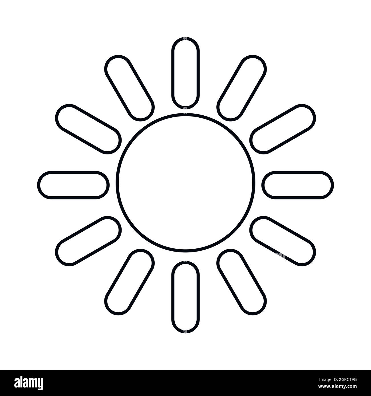 Sun icon in outline style Stock Vector Image & Art - Alamy