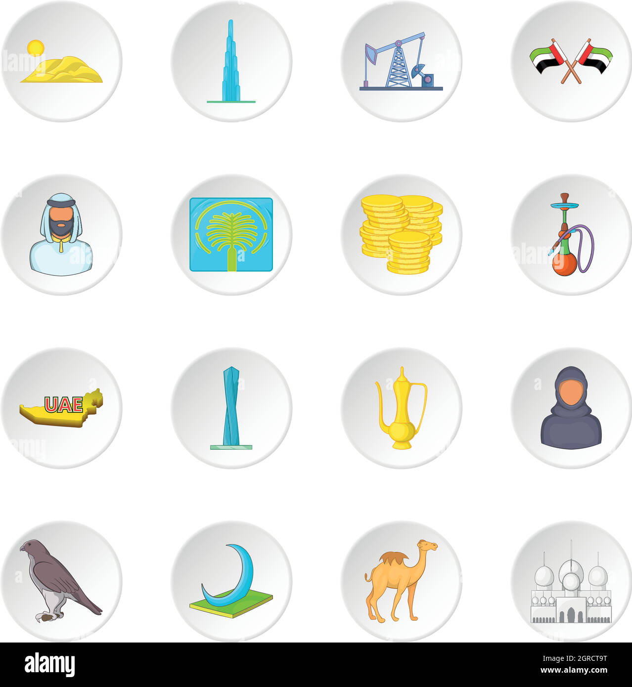 UAE icons set, cartoon style Stock Vector Image & Art - Alamy
