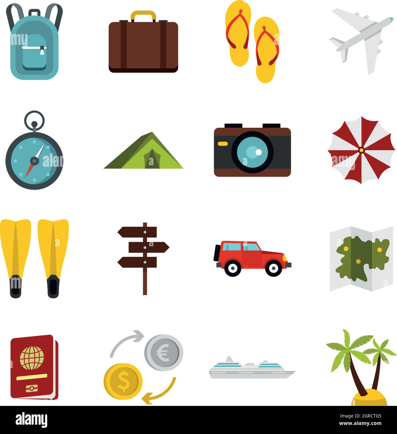 Travel icons set, flat style Stock Vector Image & Art - Alamy