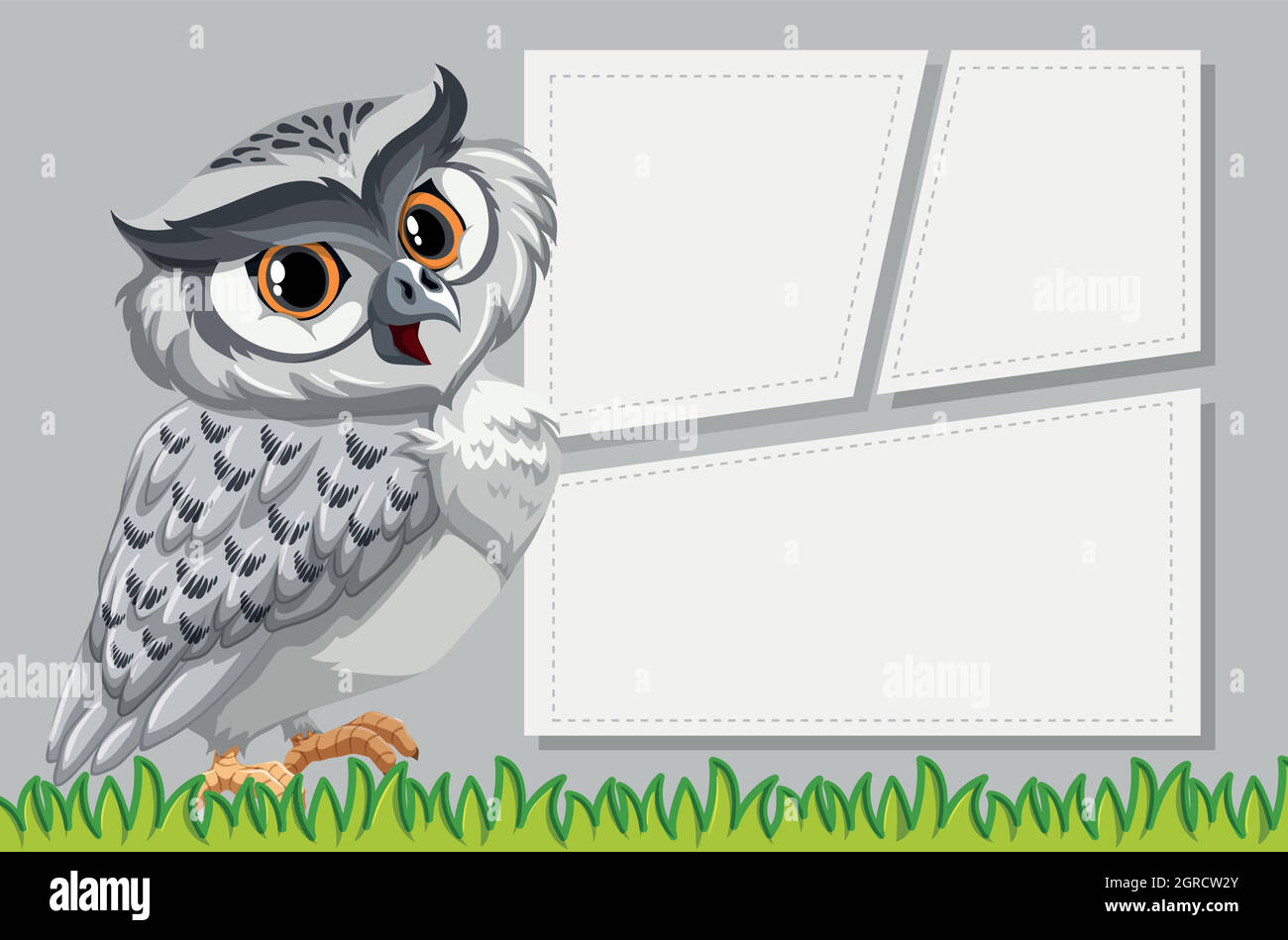 Owl on note template Stock Vector Image & Art - Alamy