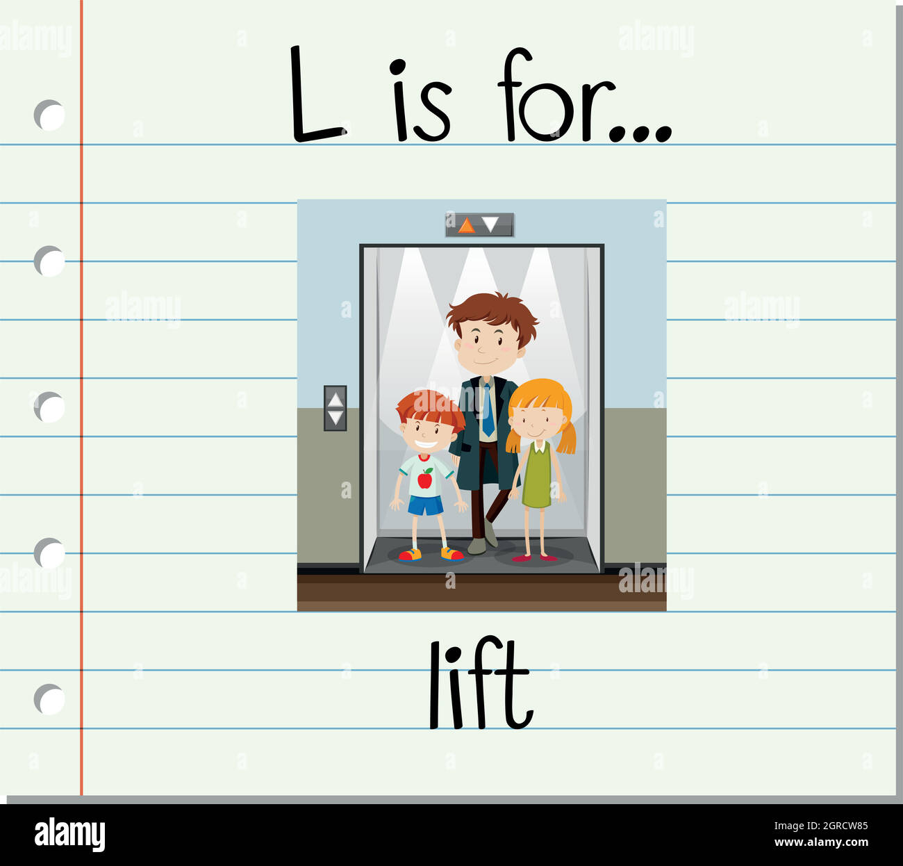 Flashcard letter L is for lift Stock Vector Image & Art - Alamy