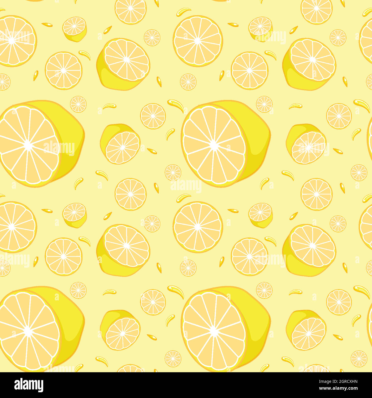 Seamless background design with yellow lemons Stock Vector Image & Art ...