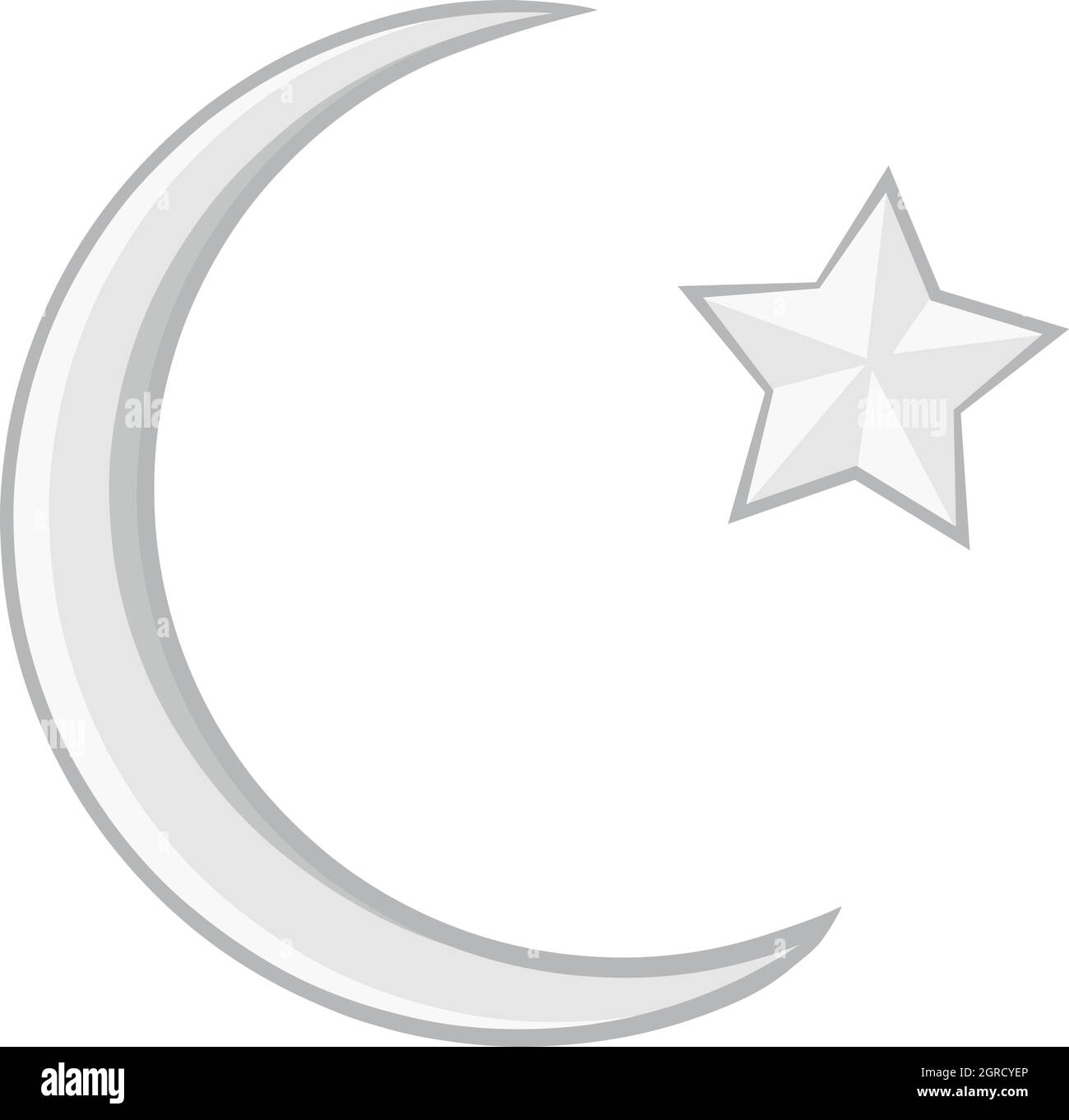 Crescent and star icon, black monochrome style Stock Vector Image & Art ...