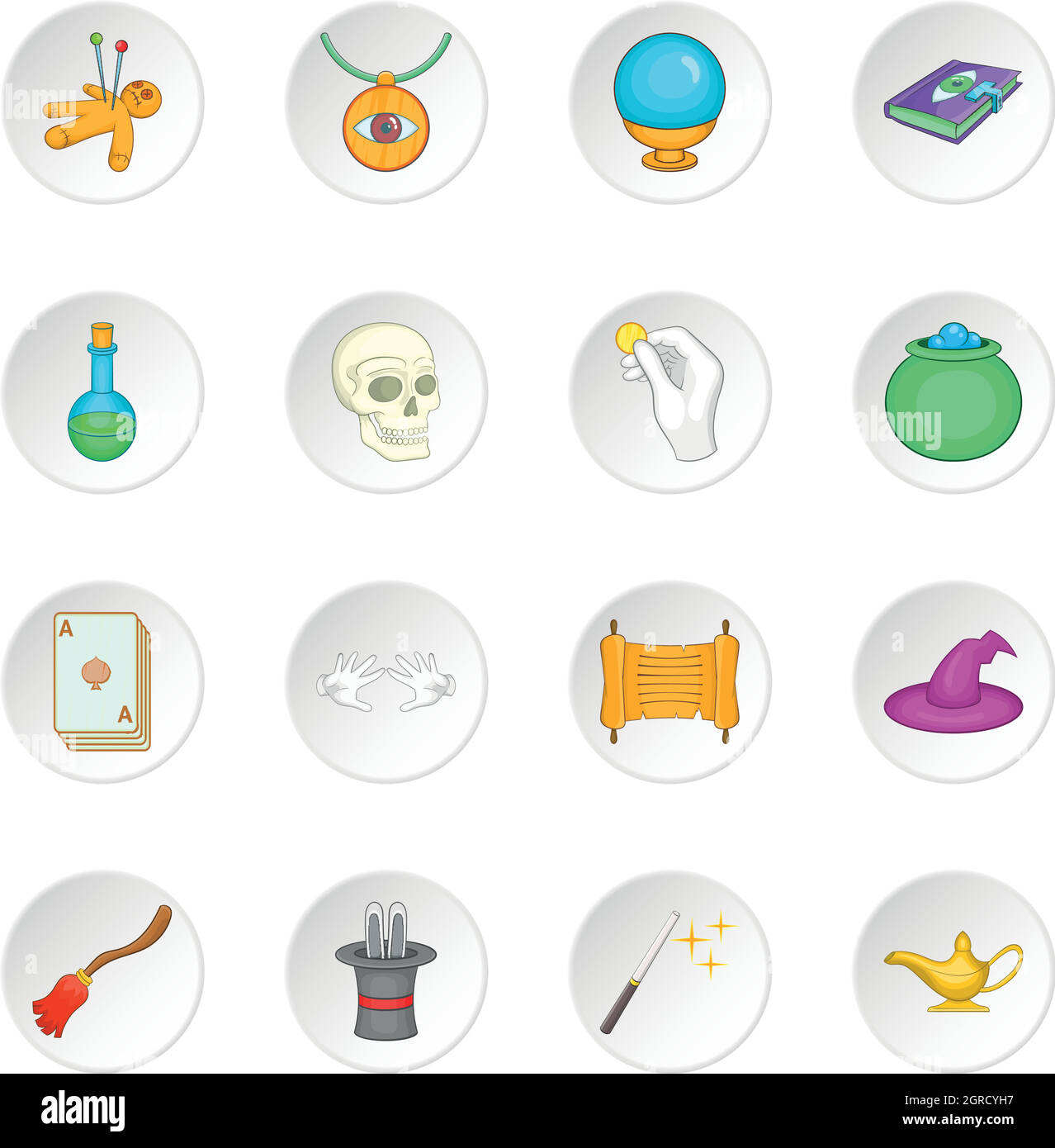 Magic set icons Cut Out Stock Images & Pictures - Alamy