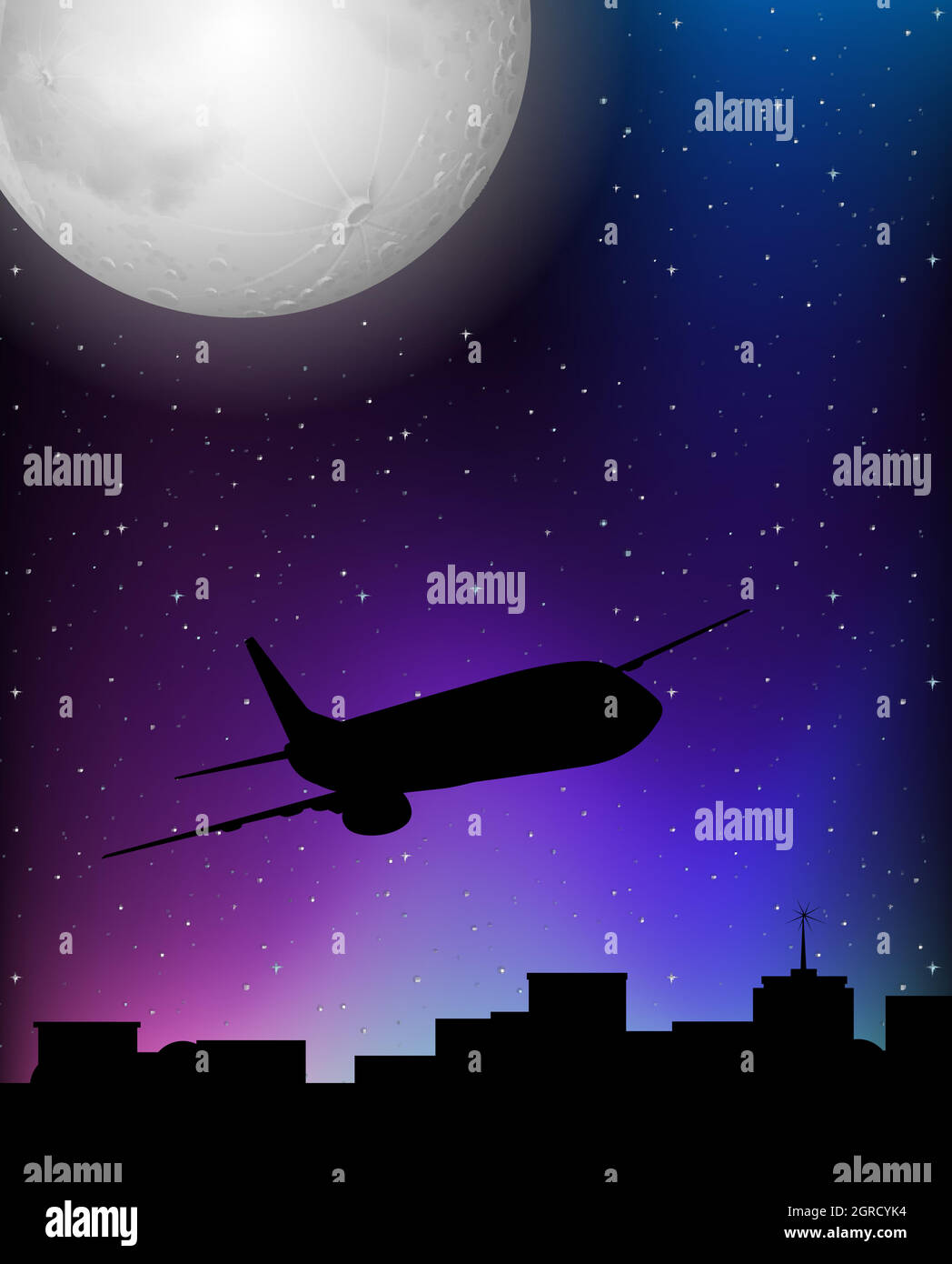Night sky aeroplane view Stock Vector Images - Alamy