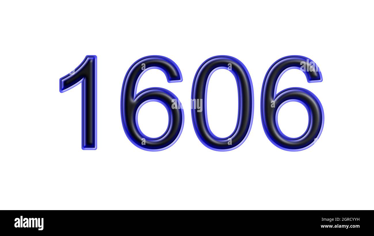 blue 1606 number 3d effect white background Stock Photo - Alamy