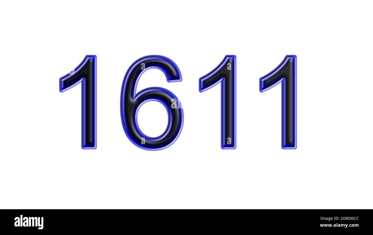 blue 1611 number 3d effect white background Stock Photo - Alamy