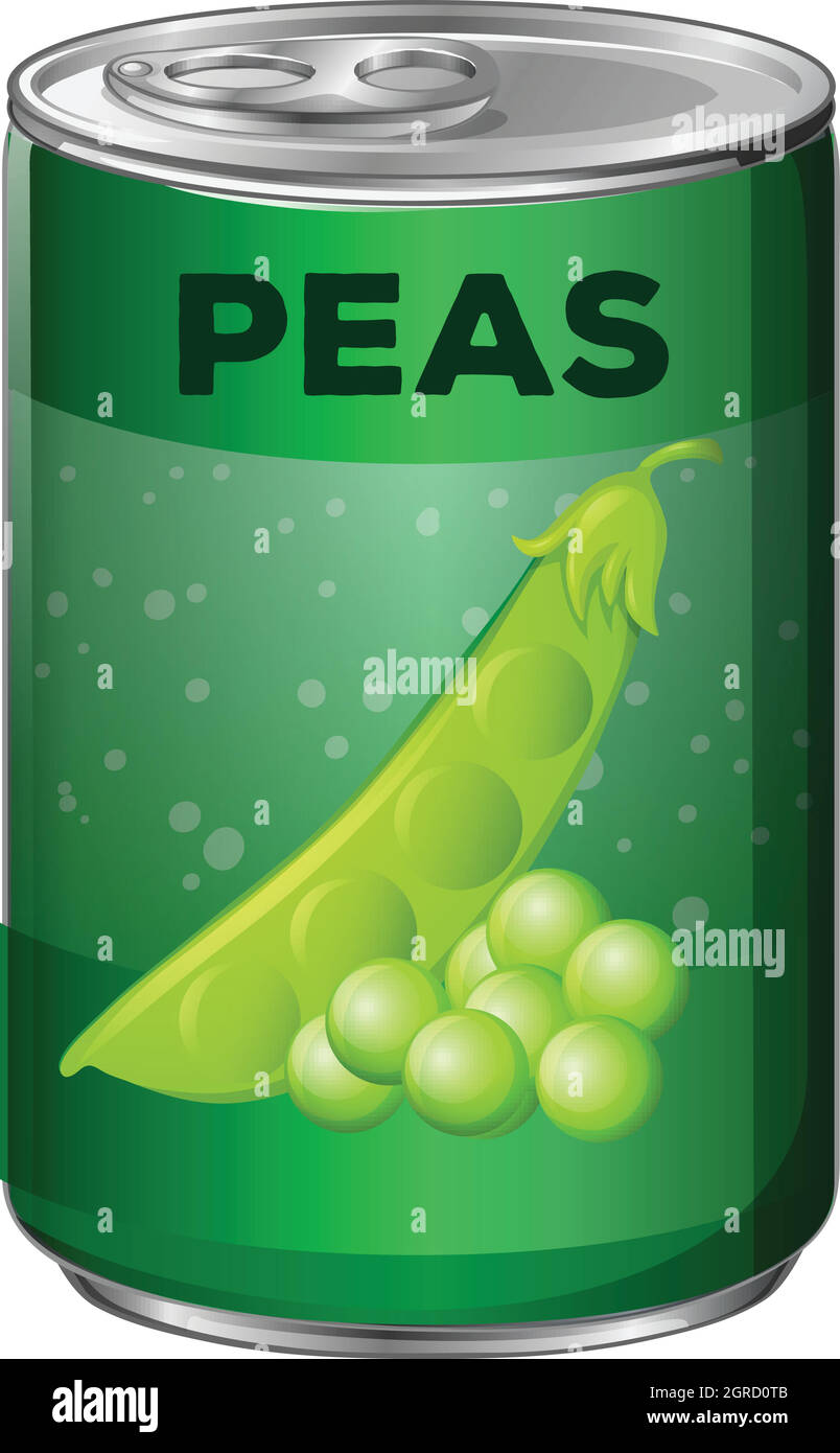 Peas in green can Stock Vector Image & Art - Alamy