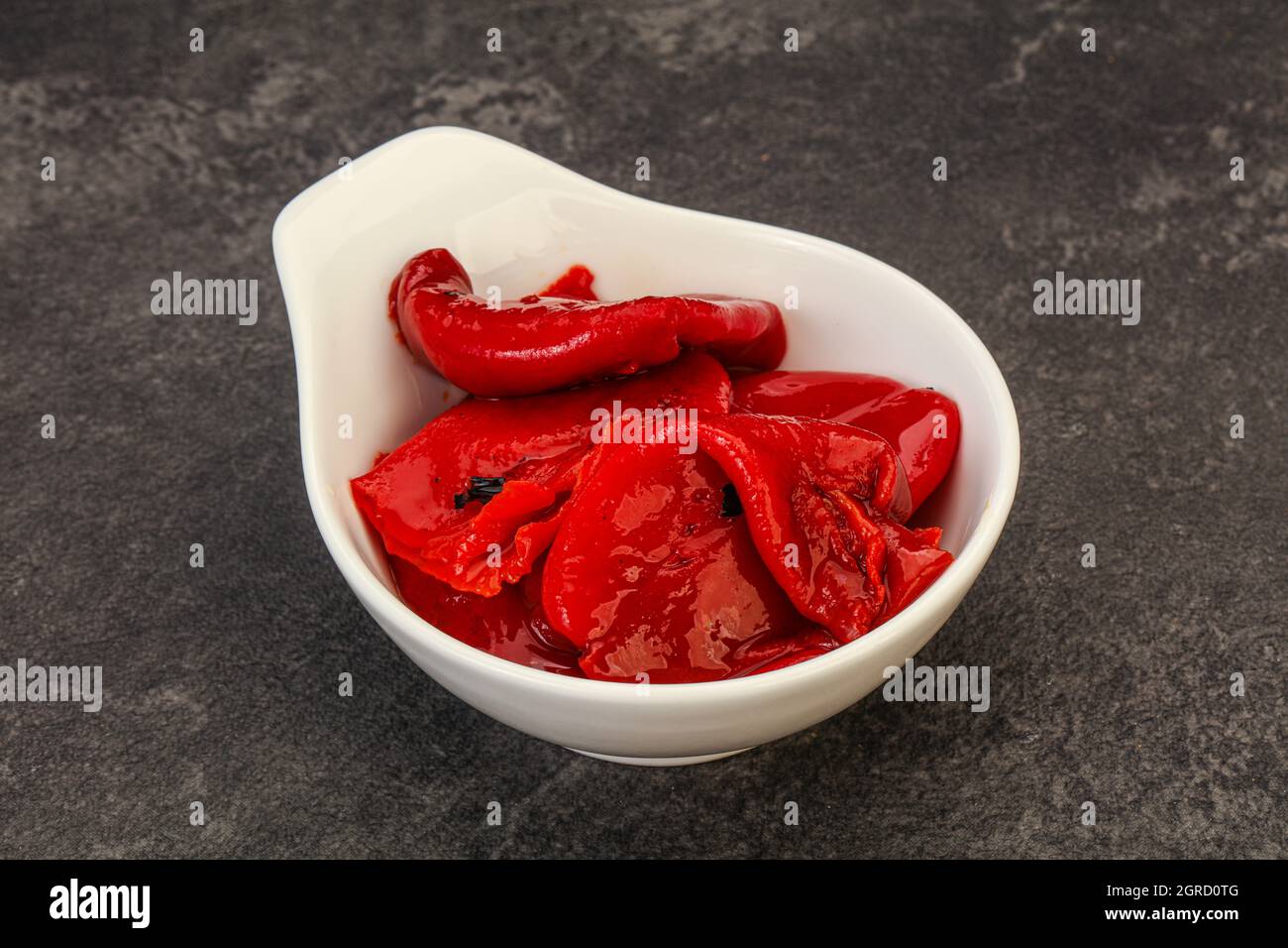 Grilled red pepper in the oil Stock Photo - Alamy