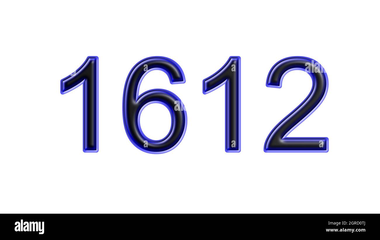 blue 1612 number 3d effect white background Stock Photo - Alamy