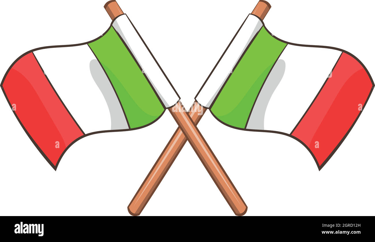 Italy crossed flags icon, cartoon style Stock Vector Image & Art - Alamy