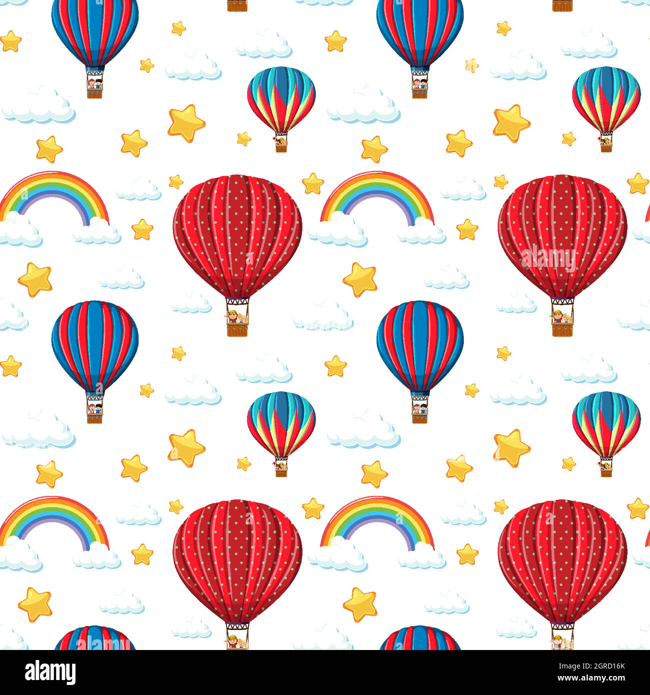 Seamless colorful balloon with rainbow and star pattern Stock Vector ...