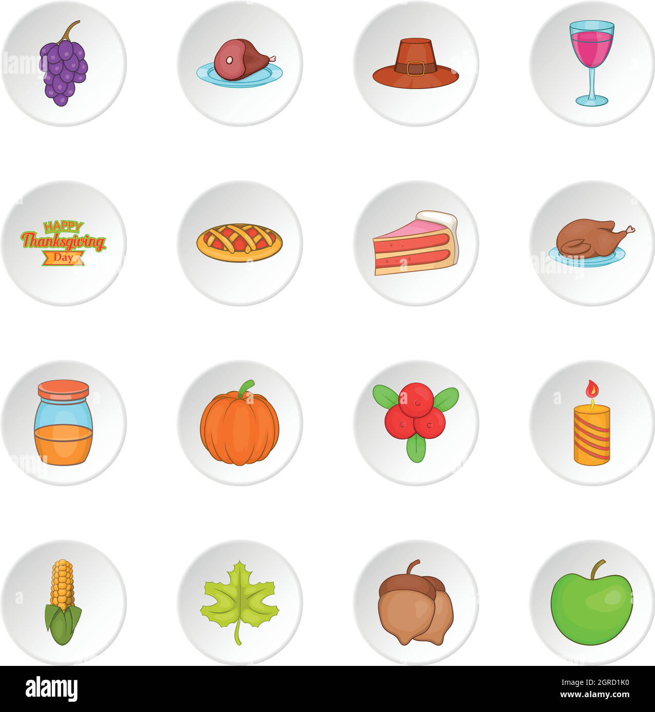 Thanksgiving autumn set vector Cut Out Stock Images & Pictures - Alamy