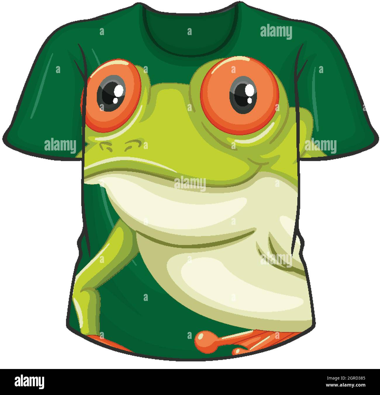 Front of t-shirt with frog pattern illustration Stock Vector Image ...