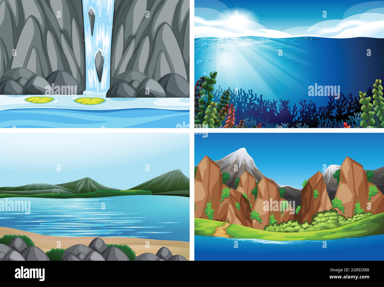 Set of nature scene Stock Vector Image & Art - Alamy
