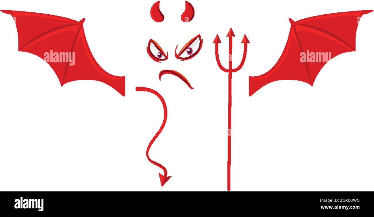 Evil face with devil element illustration Stock Vector Image & Art - Alamy