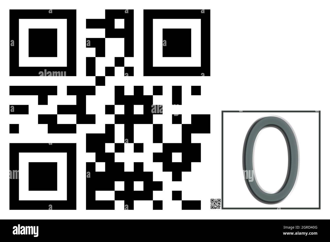 Monogram of uppercase character O , QR code Stock Photo - Alamy