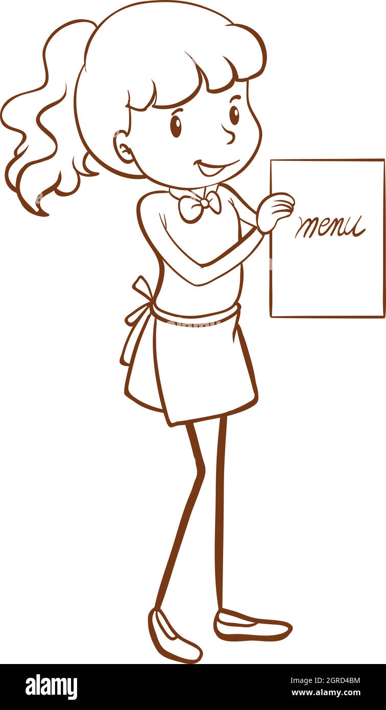 A sketch of a waitress Stock Vector Image & Art - Alamy