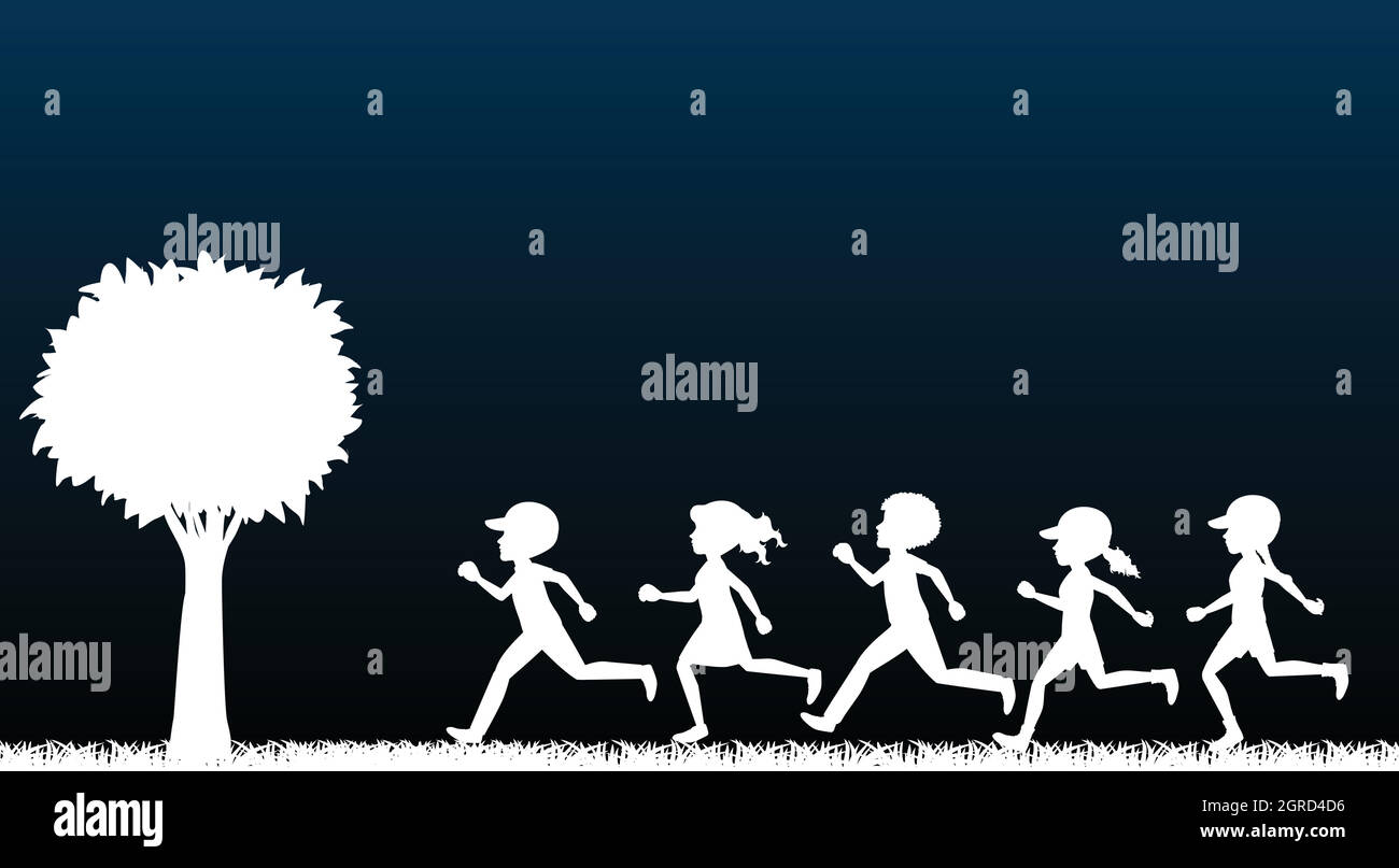 Kids running race Stock Vector Images - Alamy
