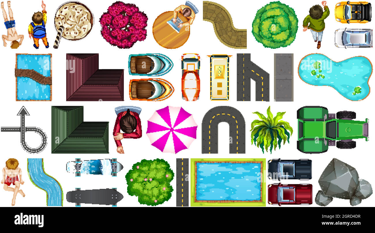 Set of aerial element house decorations isolated Stock Vector Image ...