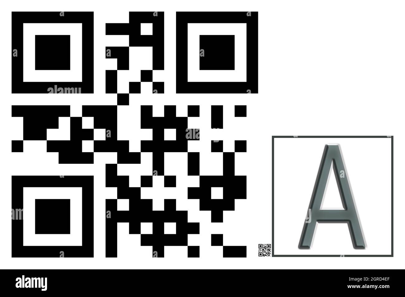 Monogram of uppercase character A , QR code Stock Photo - Alamy