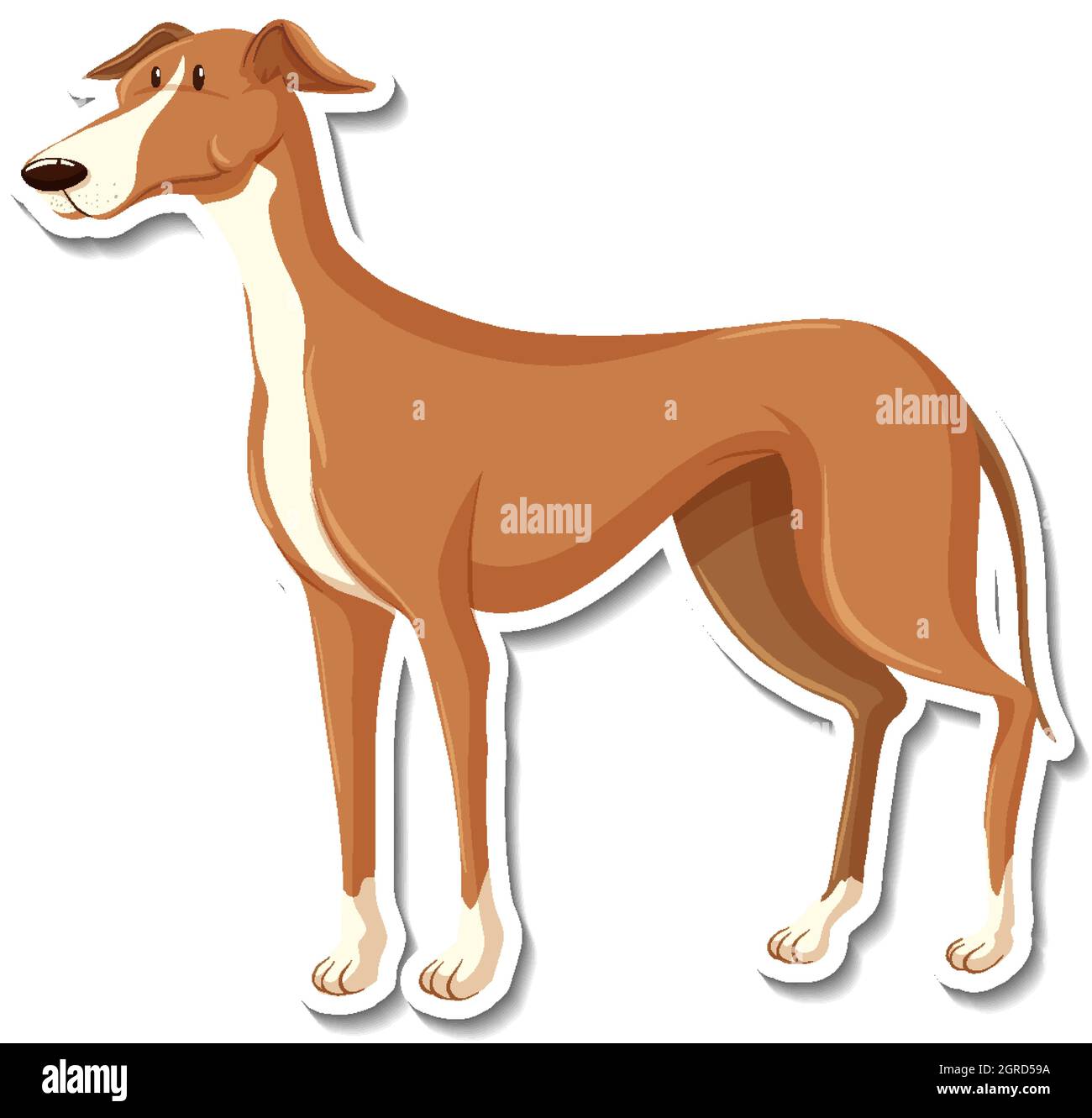 A sticker template of dog cartoon character illustration Stock Vector ...