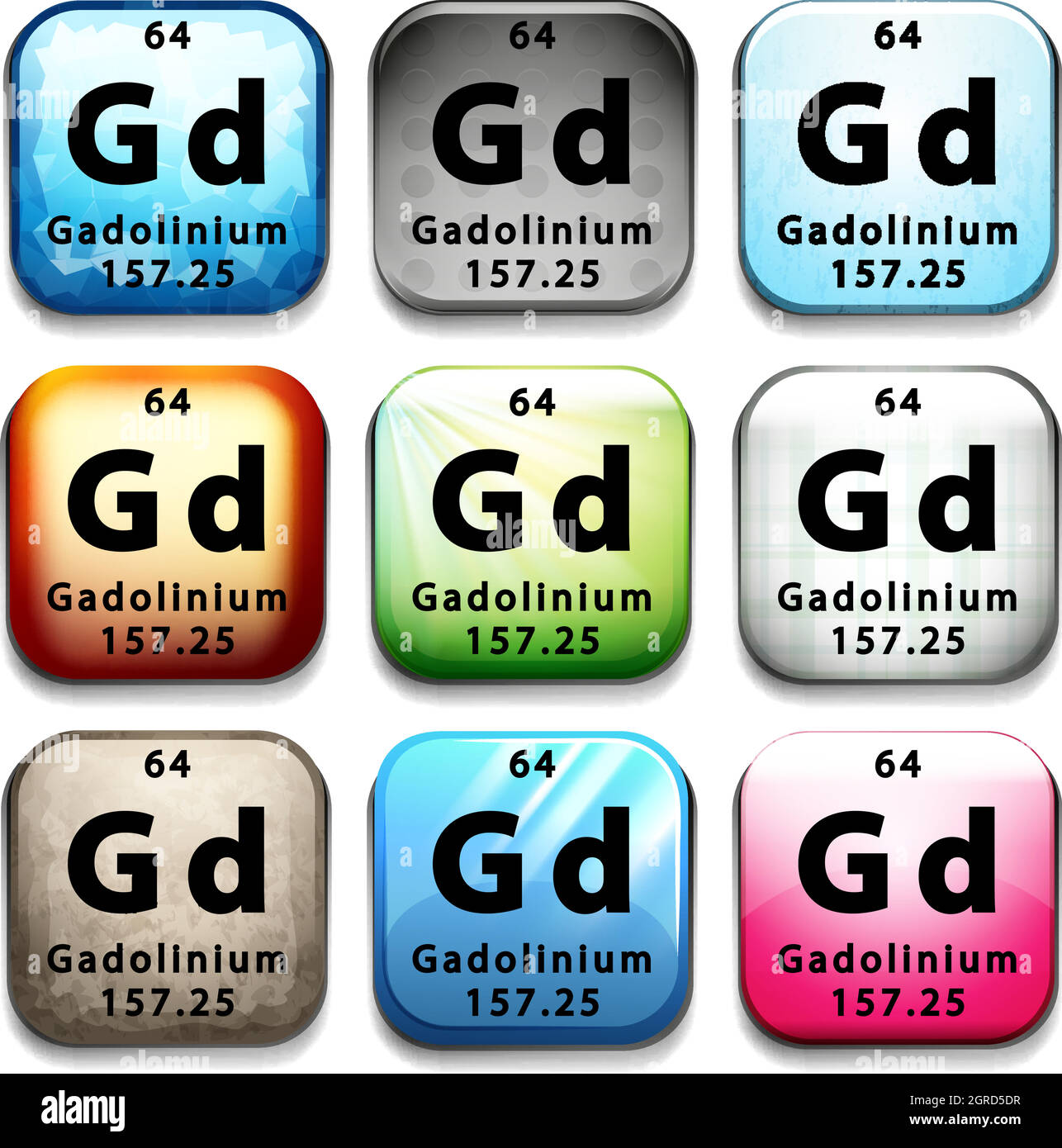 A button showing the element Gadolinium Stock Vector Image & Art - Alamy