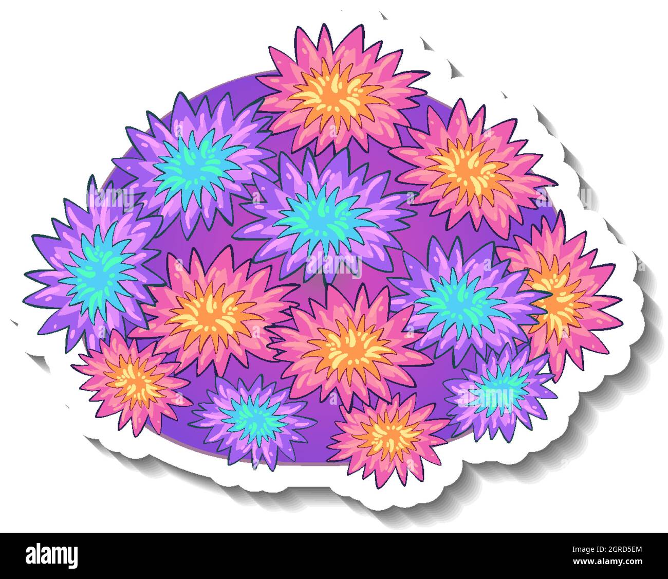 A sticker template with Coral sea element isolated illustration Stock ...