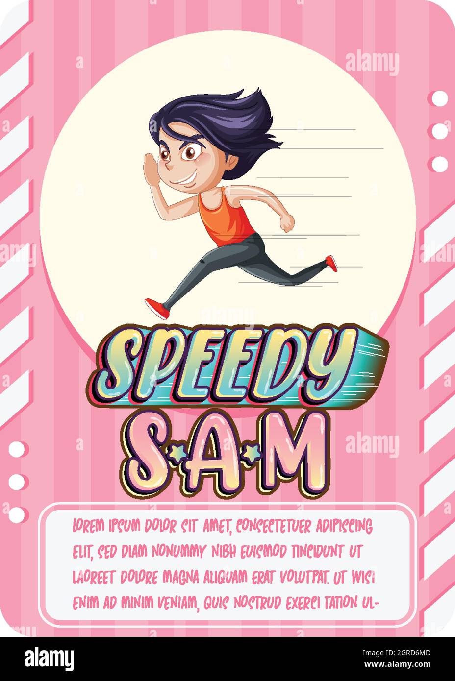 Character game card template with word Speedy Sam illustration Stock ...