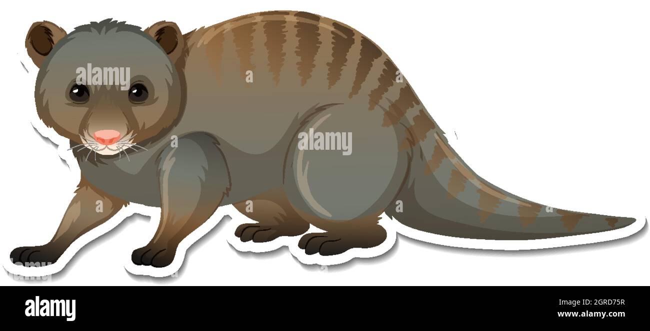 A sticker template of mongoose cartoon character illustration Stock ...