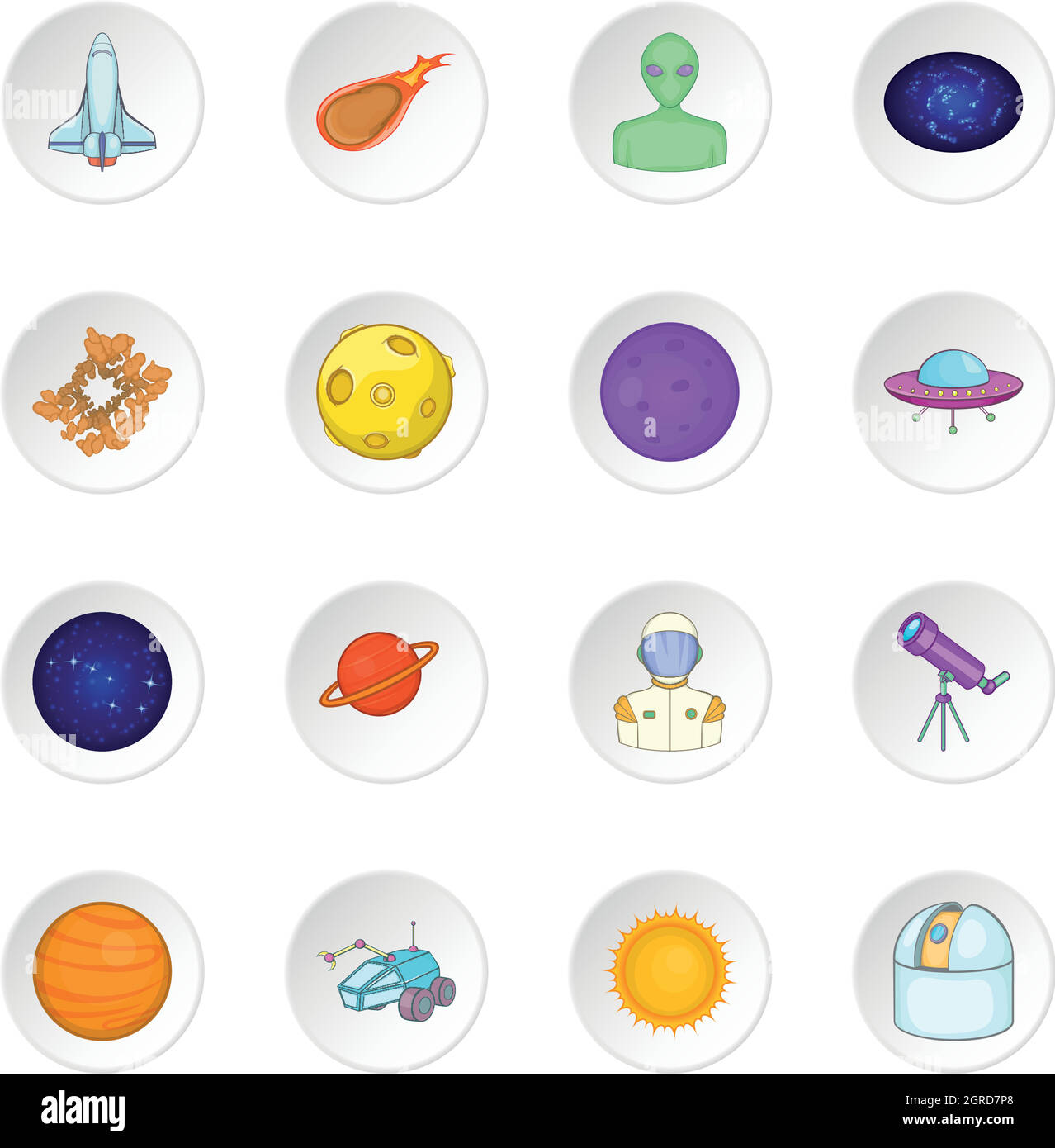 Space Icons Set Cartoon Style Stock Vector Image And Art Alamy