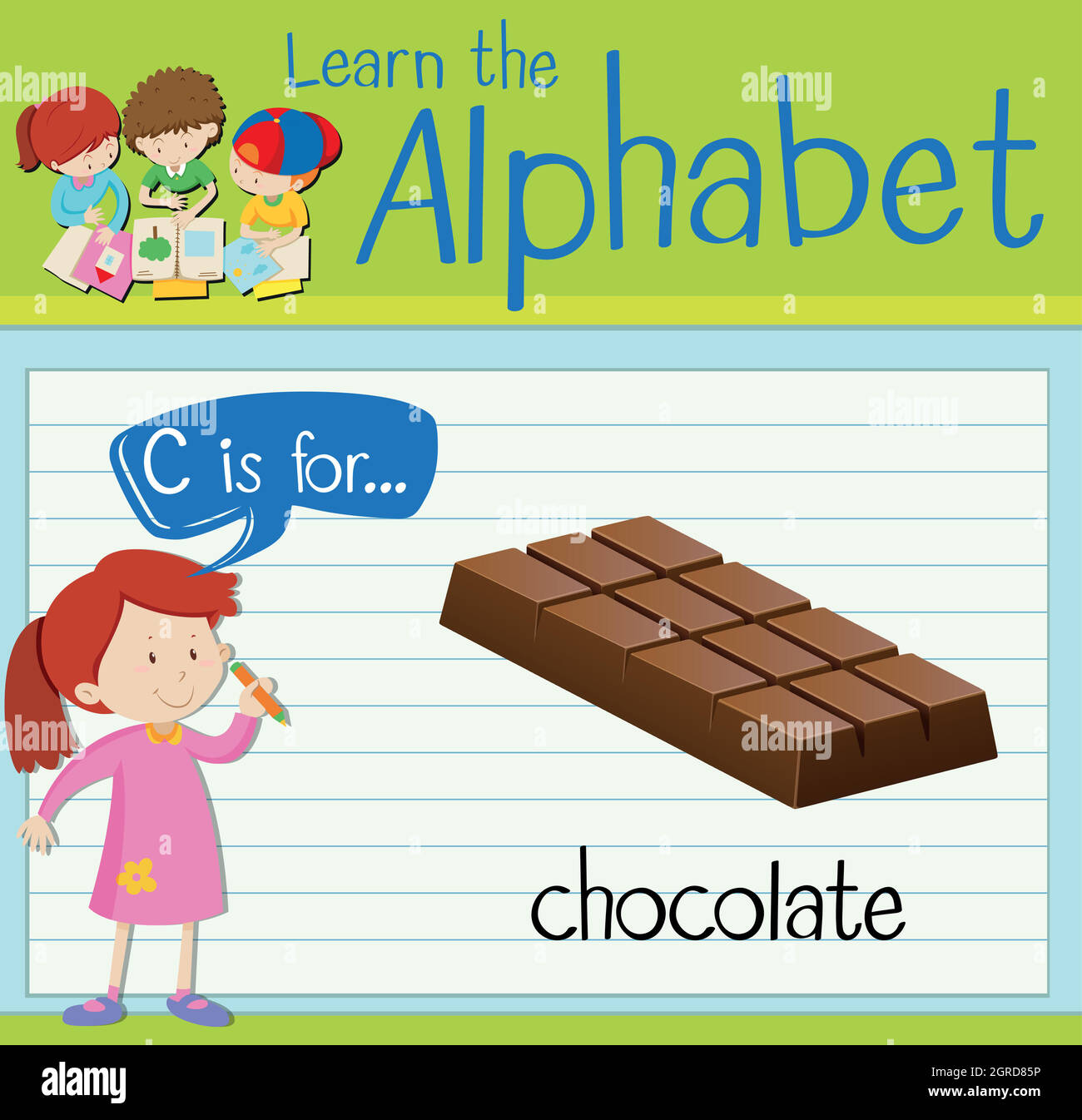 Flashcard alphabet C is for chocolate Stock Vector Image & Art - Alamy