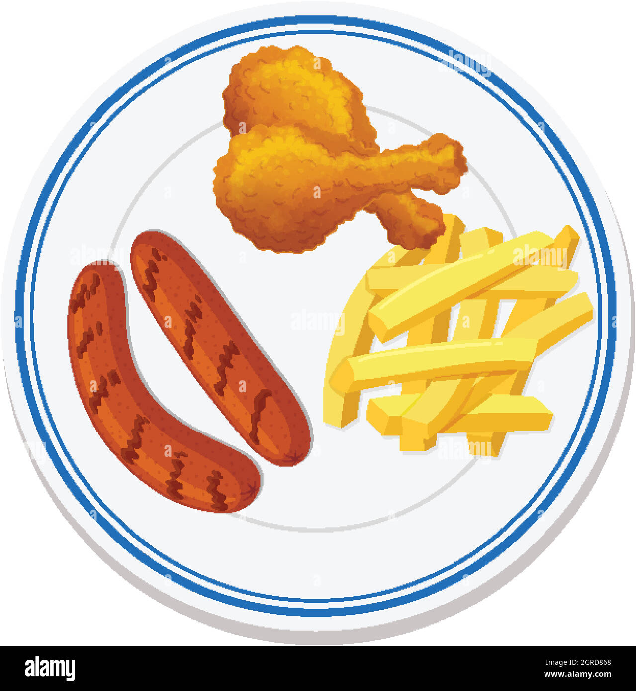 Aerial view of food on plate Stock Vector Image & Art - Alamy