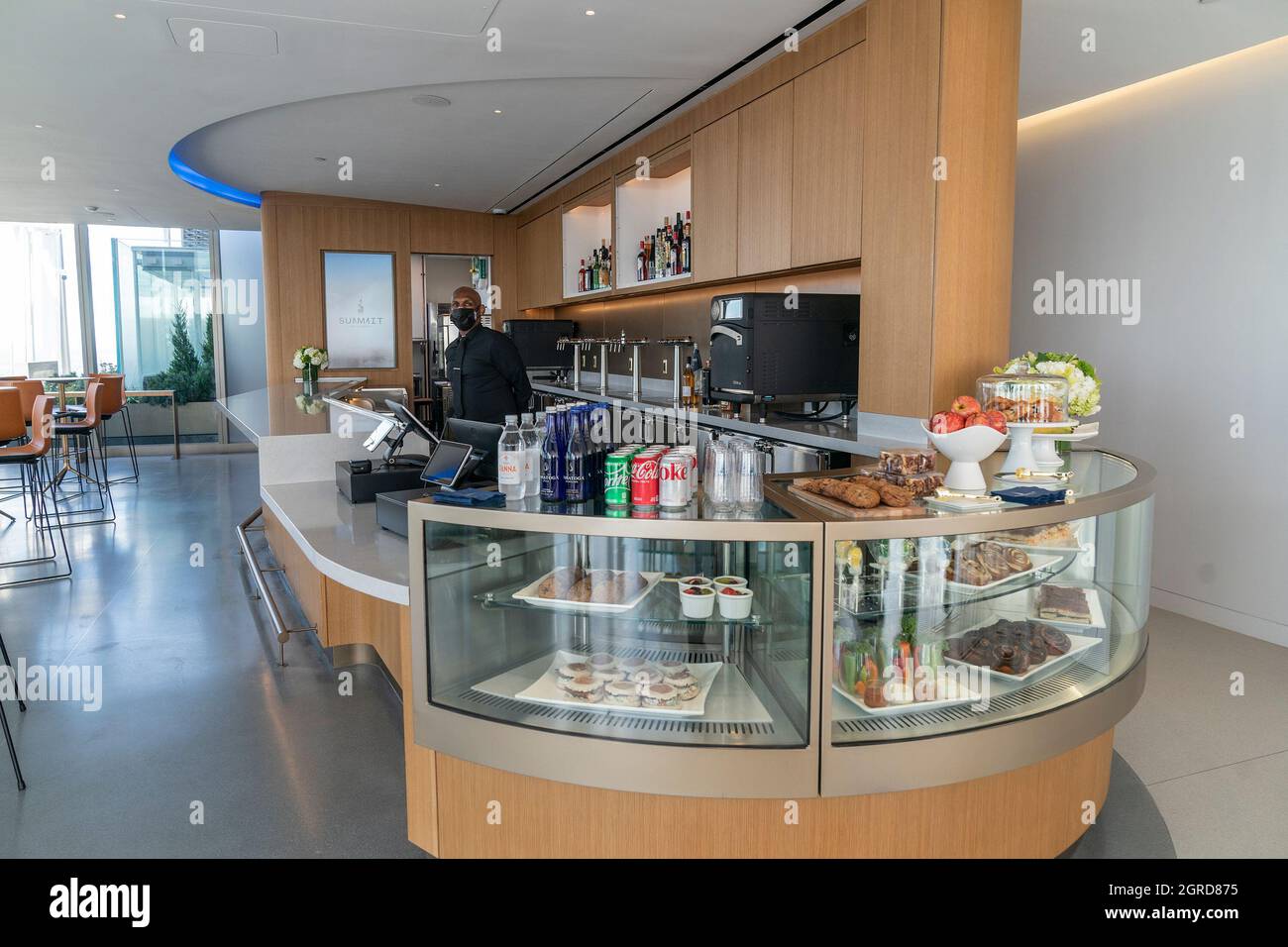 View of the bar at observation deck SUMMIT built on top of One ...