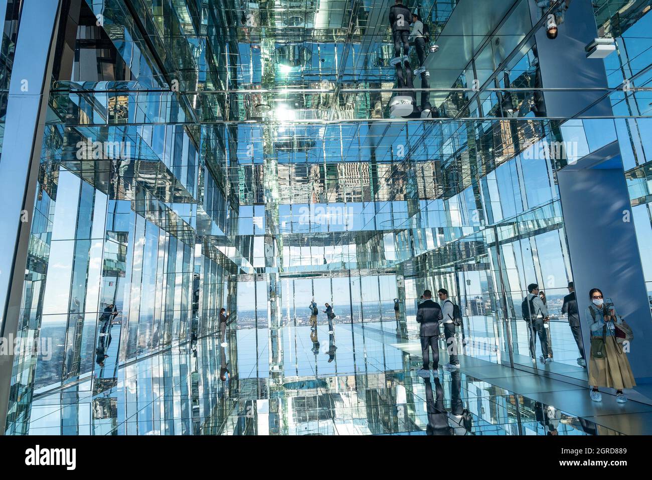 View of the interior of observation deck Summit built on top of One ...