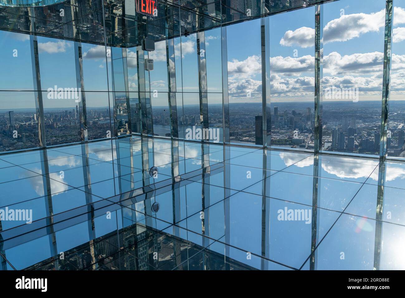View of the interior of observation deck Summit built on top of One ...