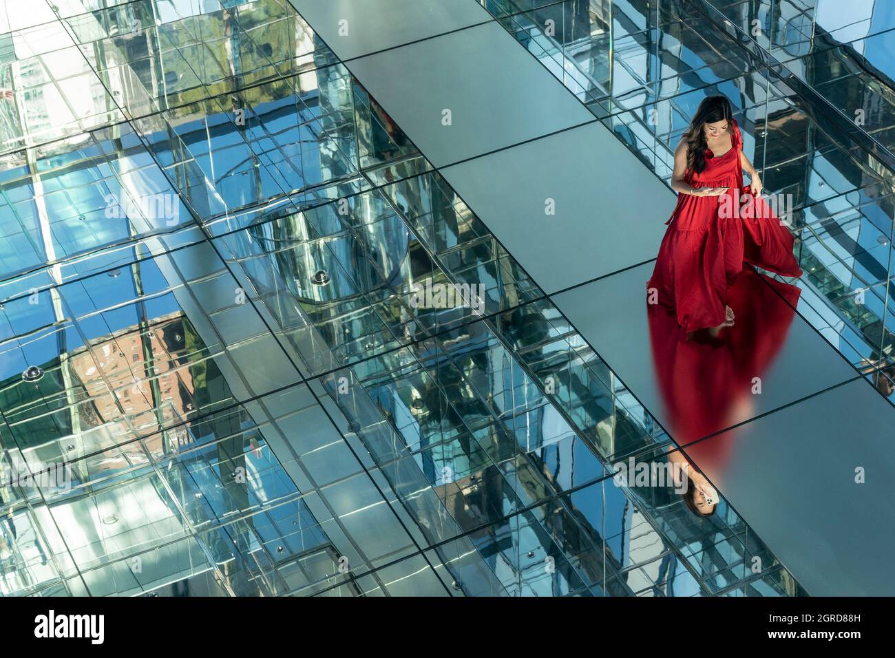 View of the interior of observation deck Summit built on top of One ...