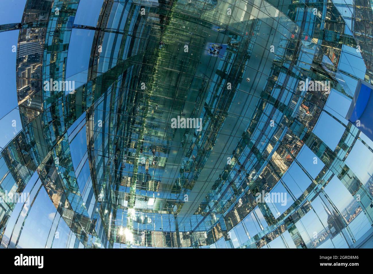 View of the interior of observation deck Summit built on top of One ...